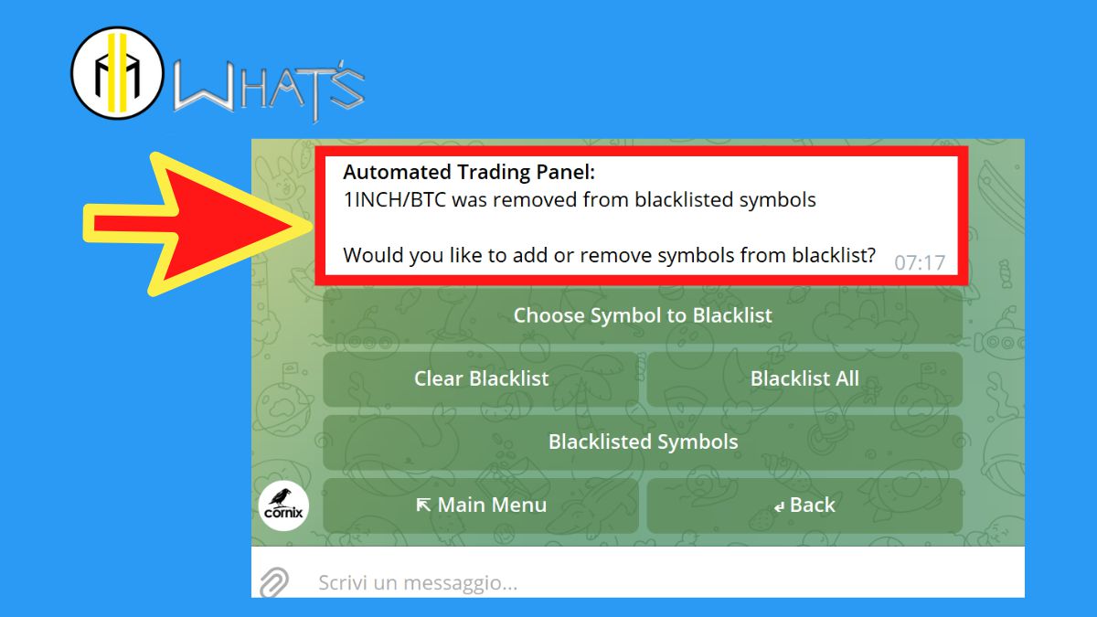 Come configurare Blacklist Symbols Cornix Bot - Mondo Crypto